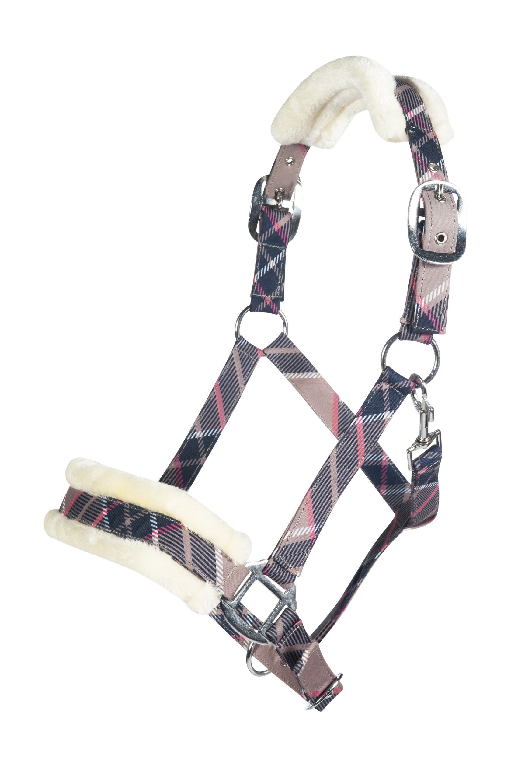 HKM Beige checked Head Collar/Halter | CrossRail Apparel & Tack
